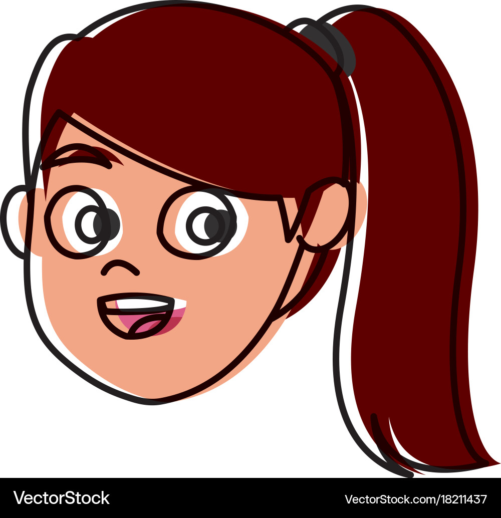 Girl cartoon face Royalty Free Vector Image - VectorStock