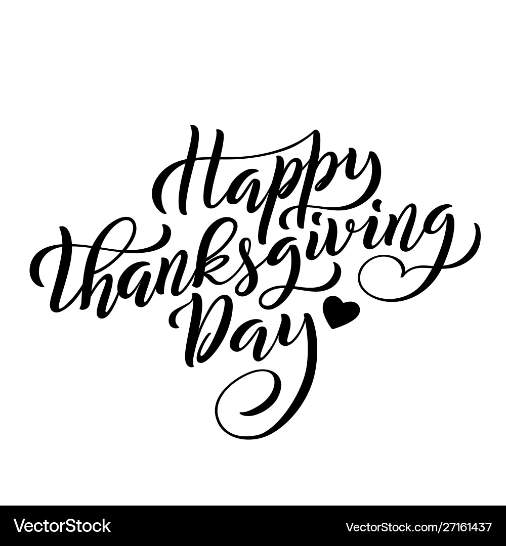 Hand drawn happy thanksgiving day lettering Vector Image