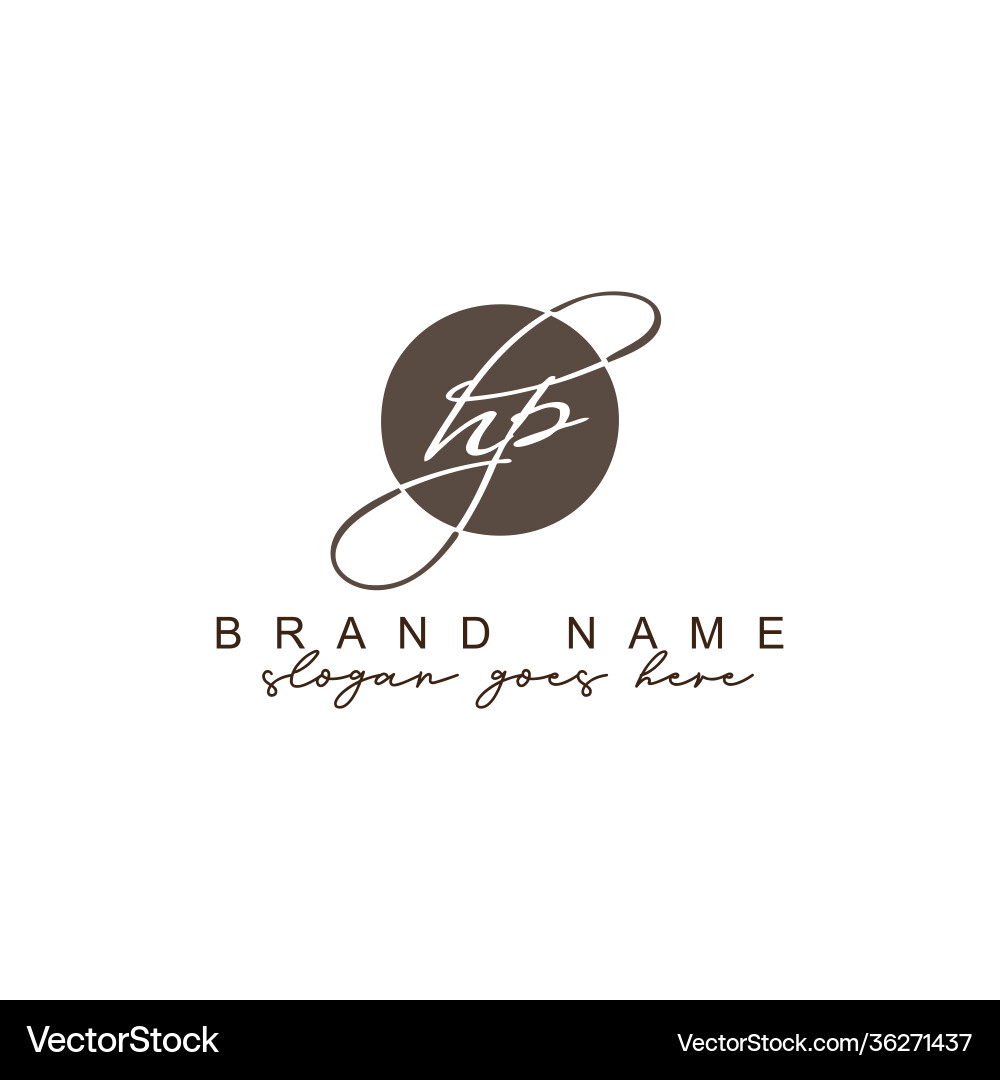 Initial letter hp logo - handwritten signature Vector Image