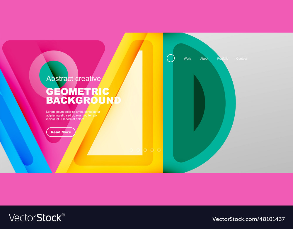 Minimal landing page geometric shapes business Vector Image