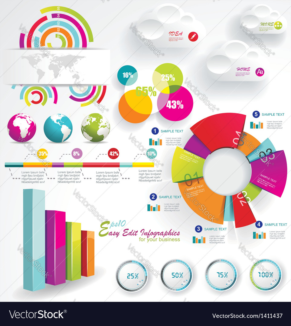 Set elements of infographics Royalty Free Vector Image