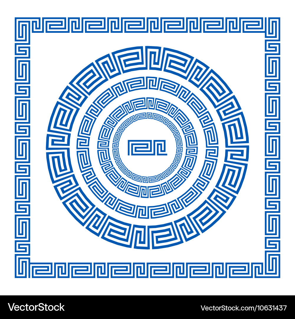 Set of brushes to create greek meander patterns Vector Image