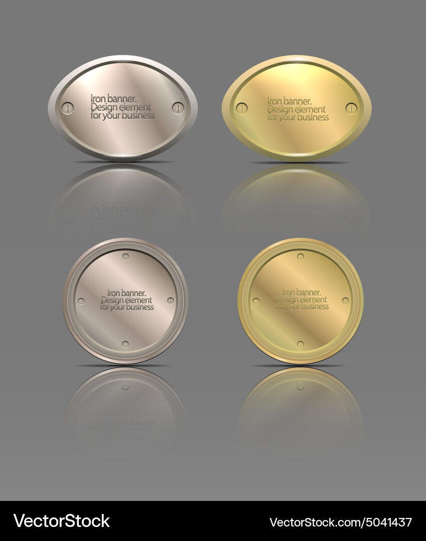 Set of metal banners Royalty Free Vector Image