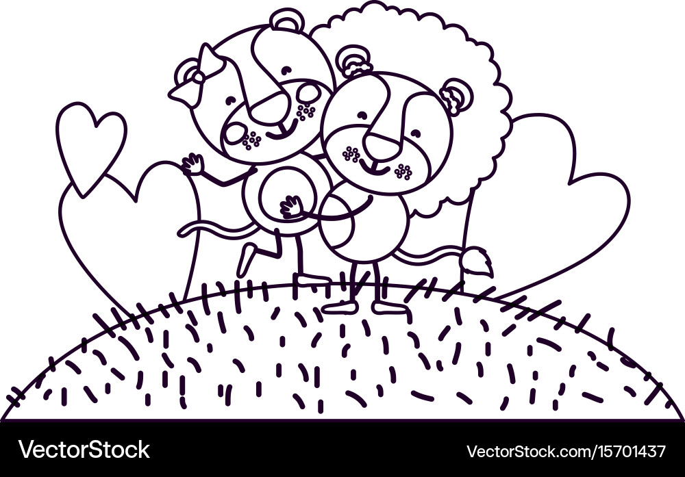 Sketch contour scene sky landscape and grass Vector Image