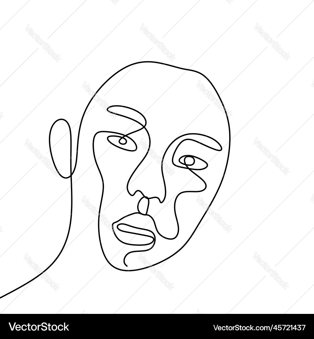 Women face abstract continuous line art drawing Vector Image