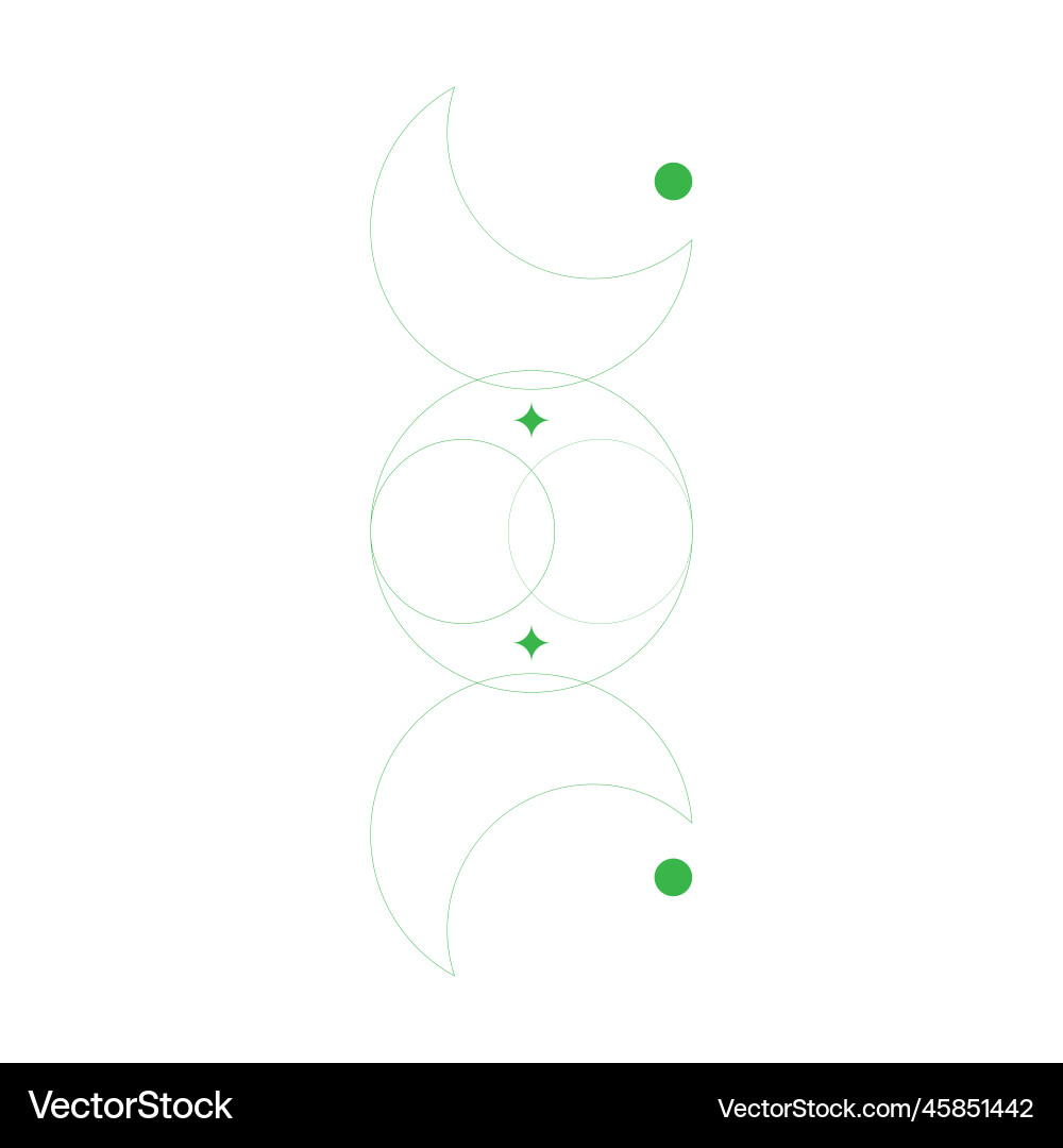 Abstract line art of moon Royalty Free Vector Image