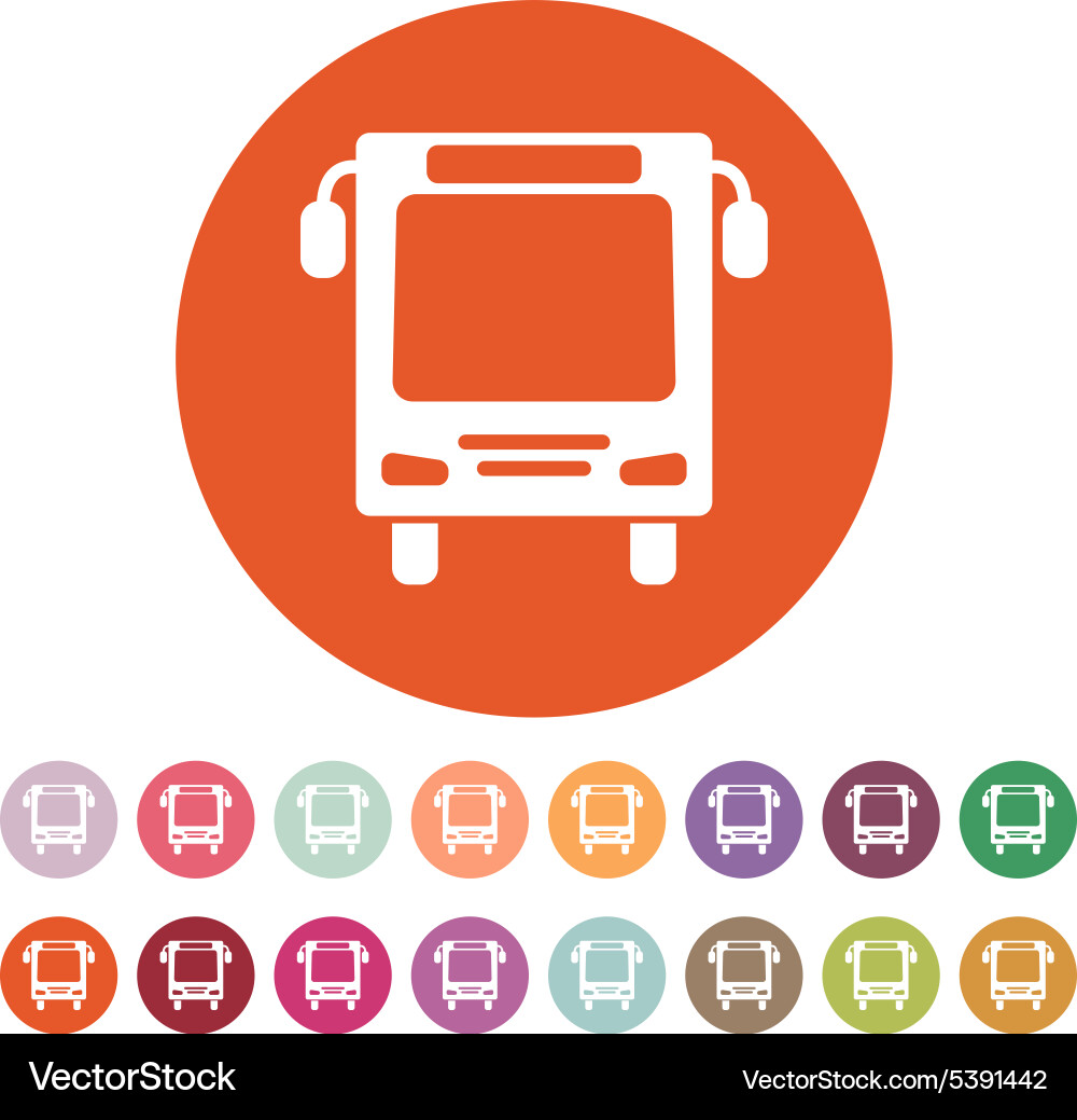 Bus icon travel symbol flat Royalty Free Vector Image