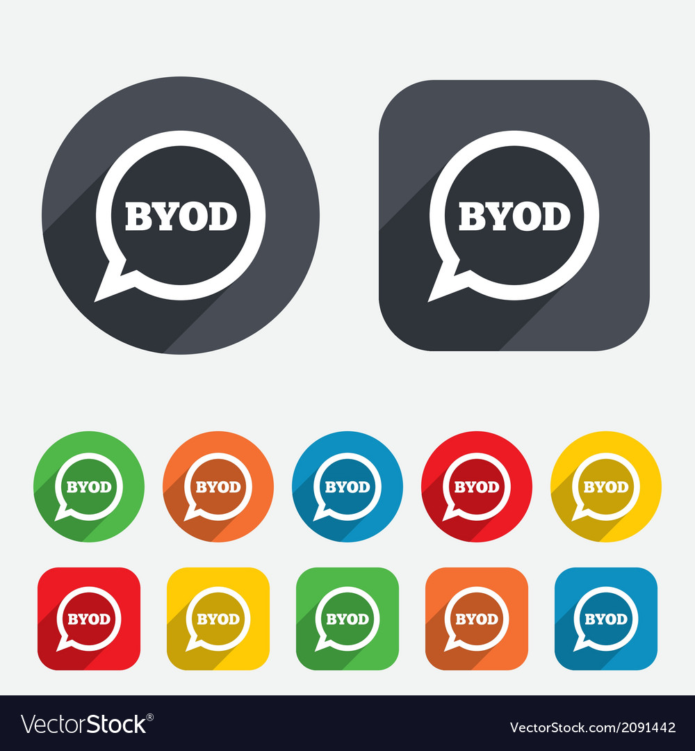 Byod sign icon bring your own device symbol Vector Image