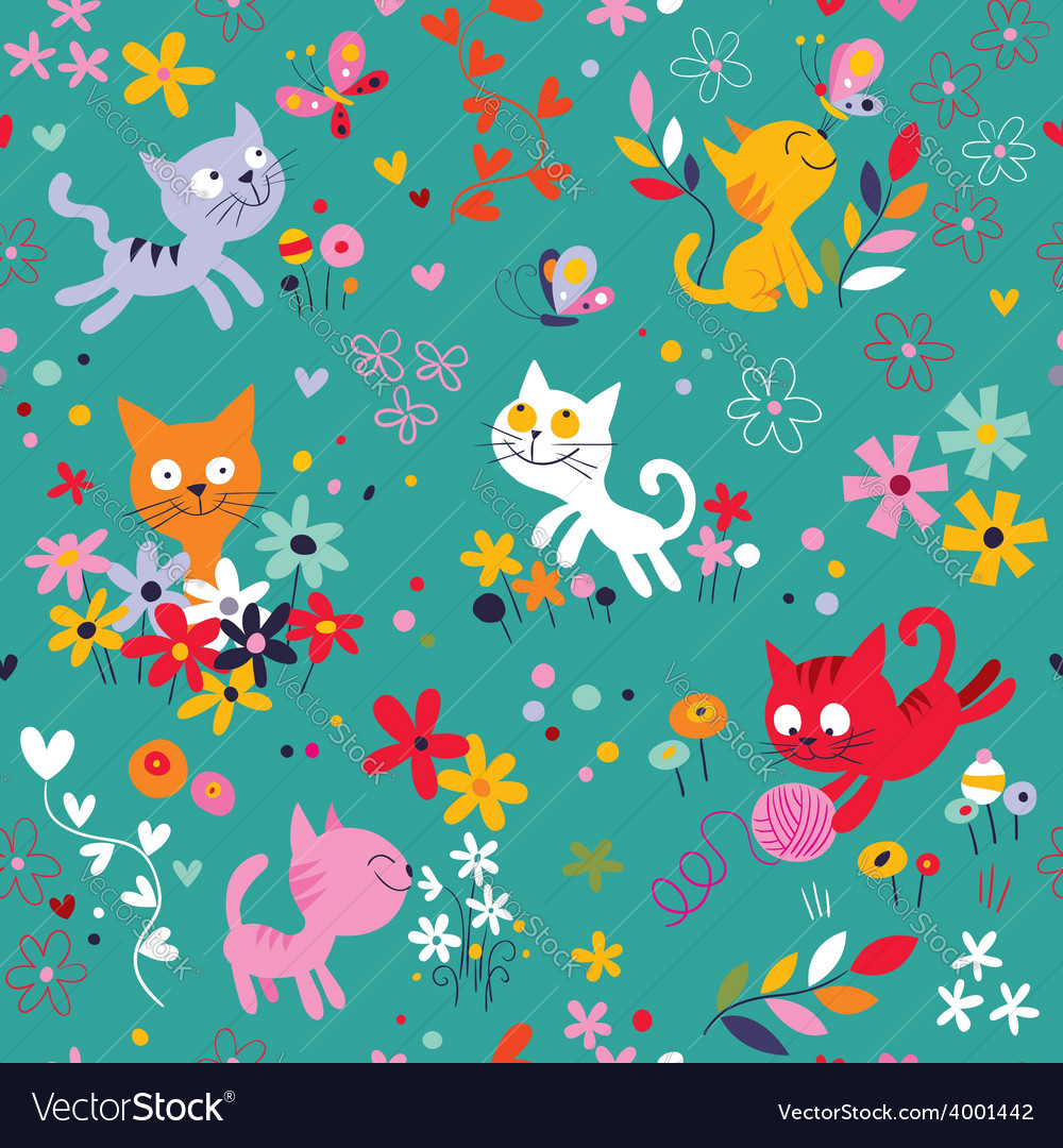 Cat pattern Royalty Free Vector Image - VectorStock