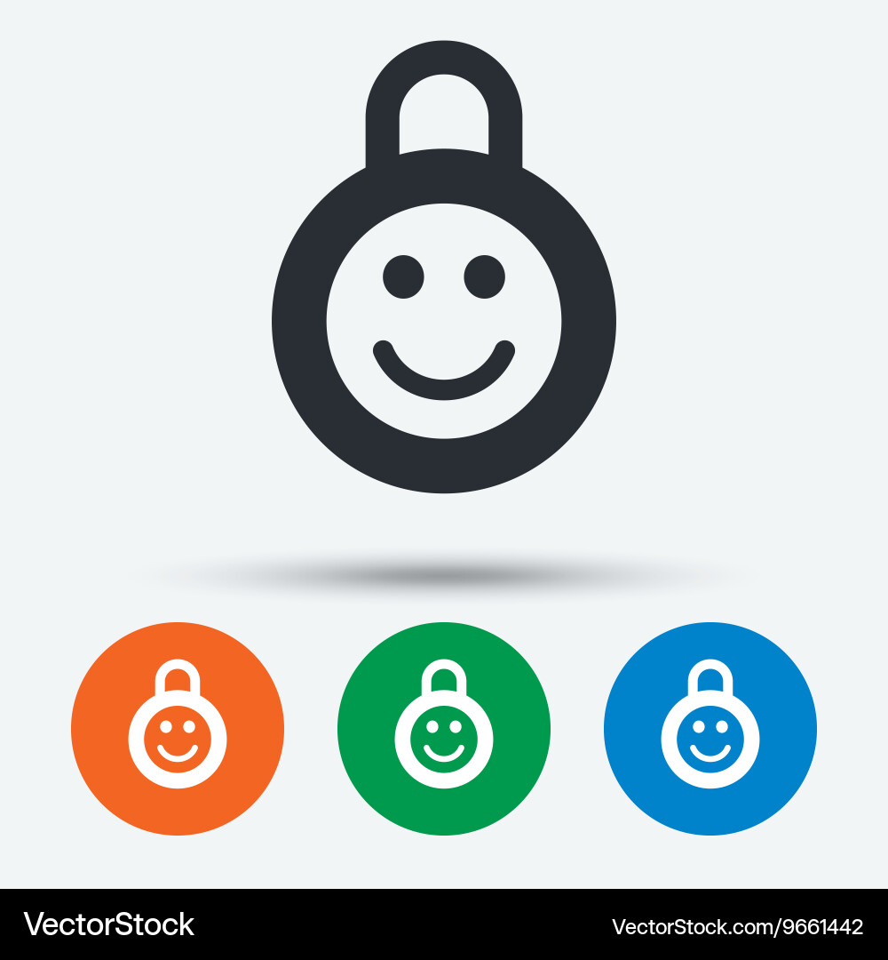 Child lock icon locker with smile symbol Vector Image