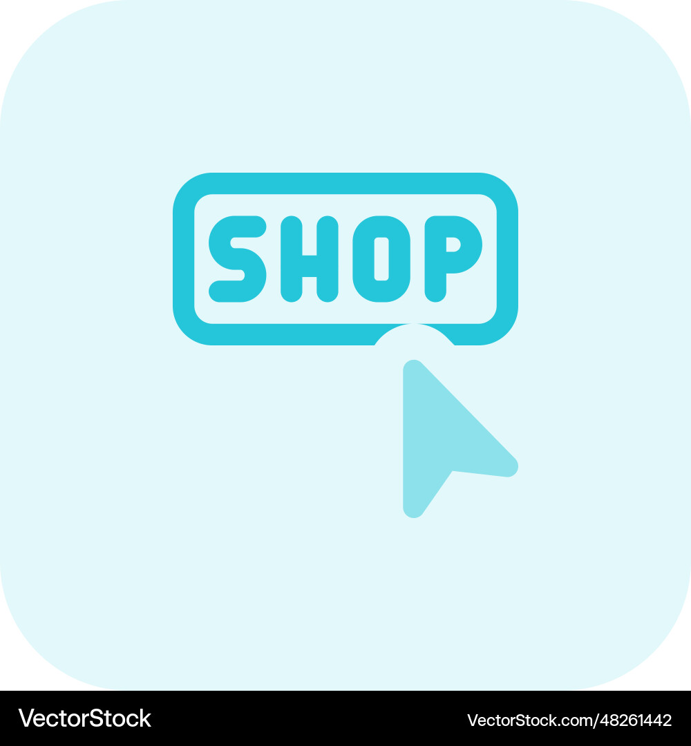 Clicking the shop button while online shopping Vector Image