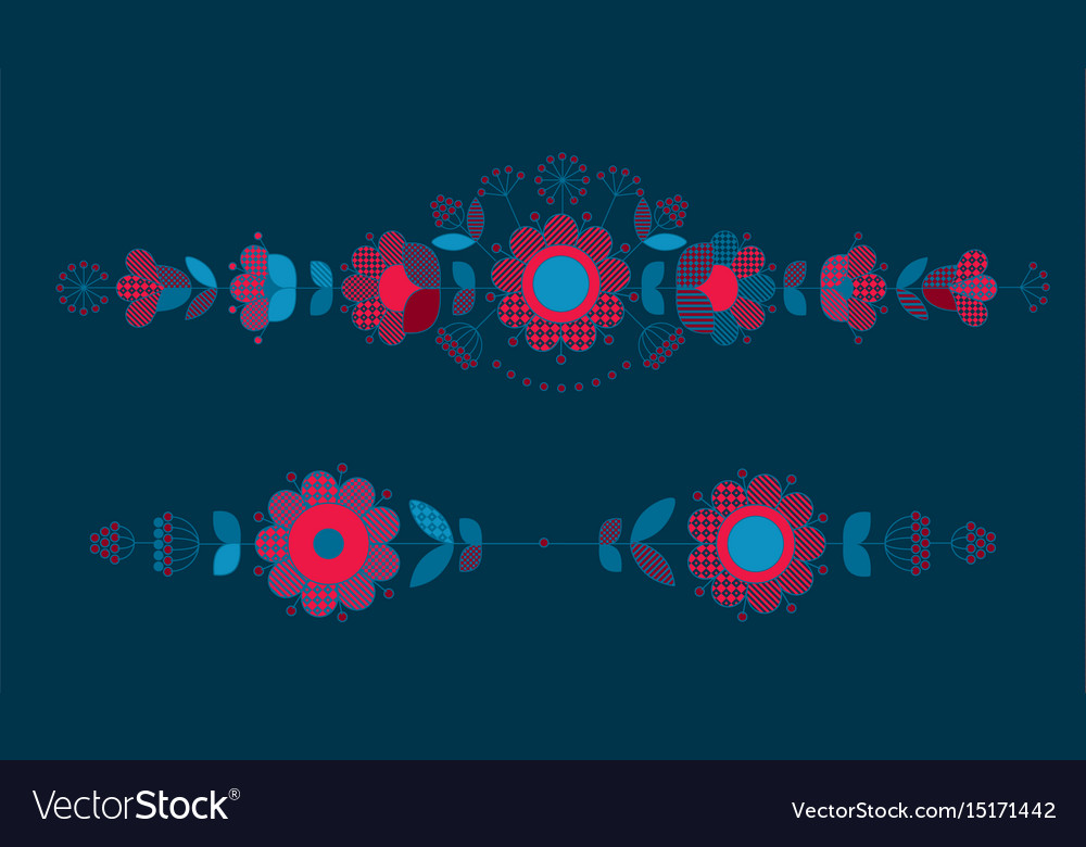 Deep blue and red pattern design elements Vector Image