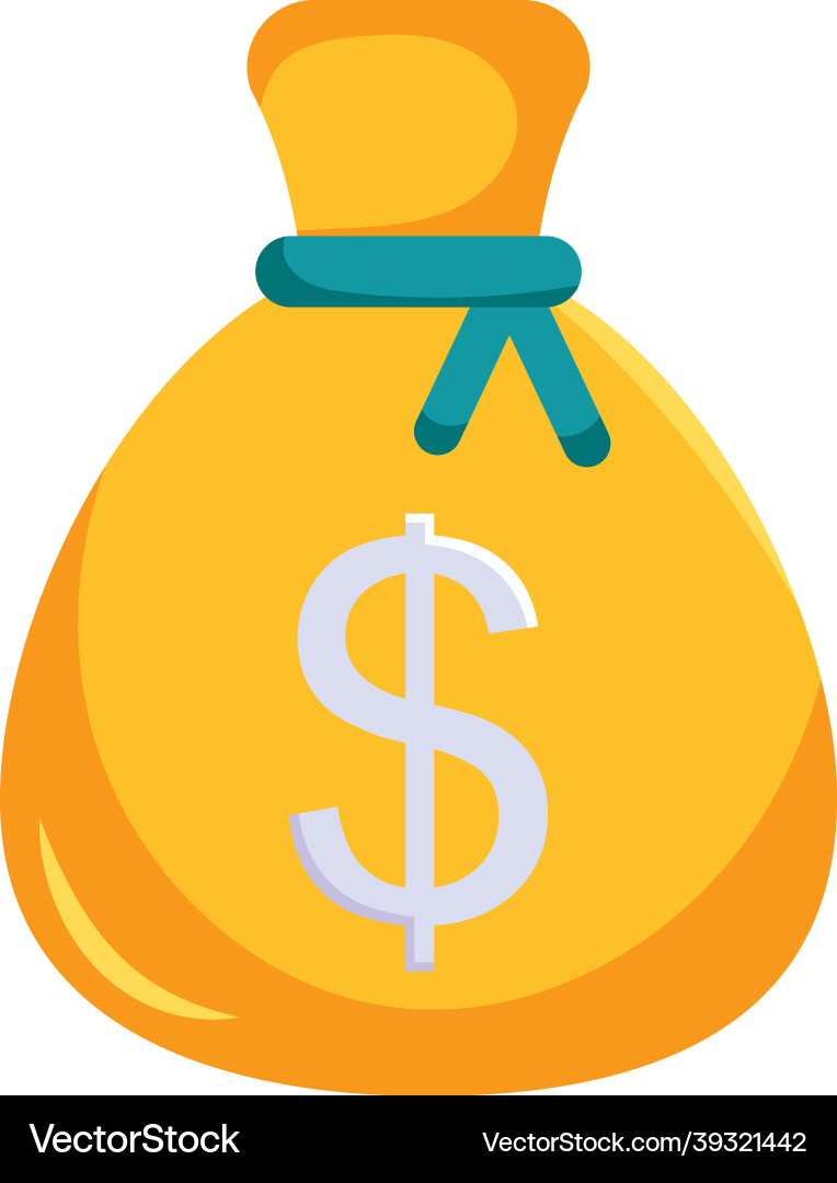 Golden money bag Royalty Free Vector Image - VectorStock