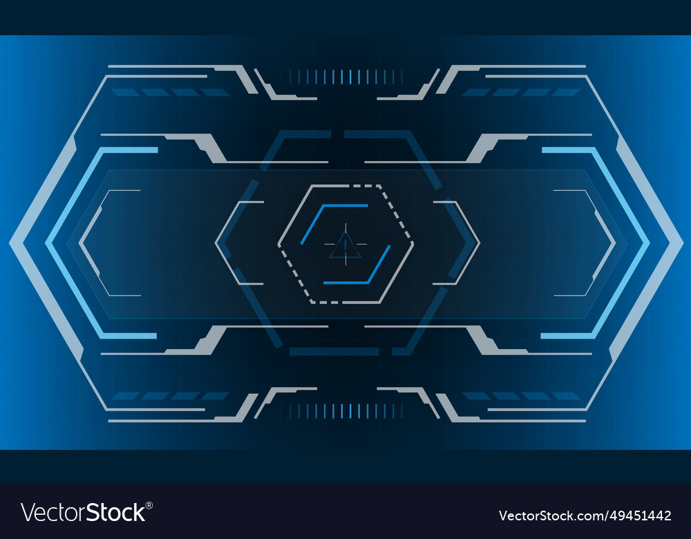 Hud sci-fi hexagon interface screen view Vector Image
