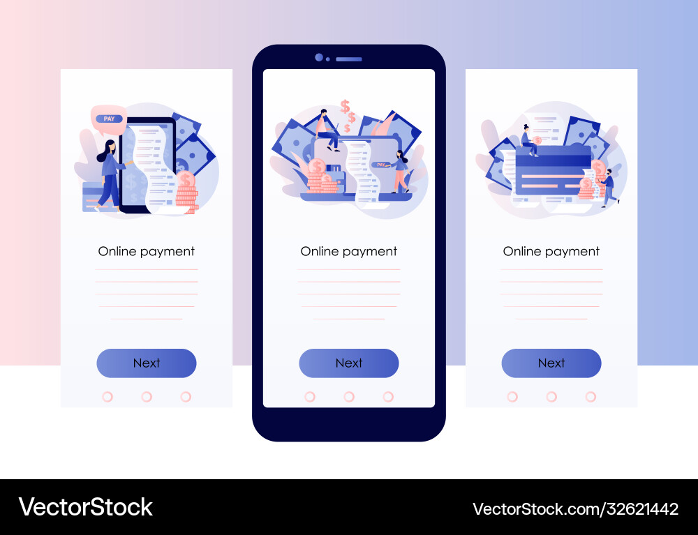 Online payment concept digital bill screen Vector Image
