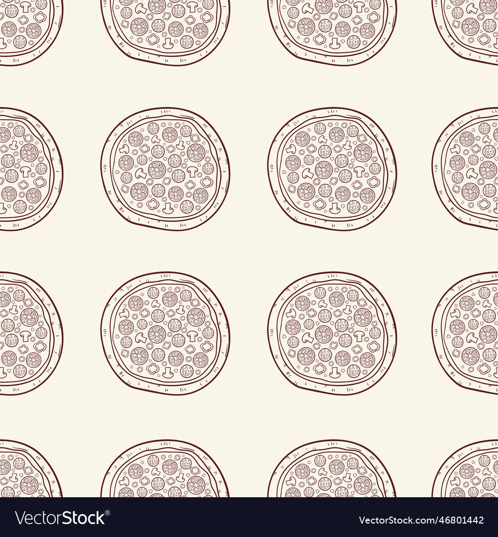 Pizza pattern design Royalty Free Vector Image