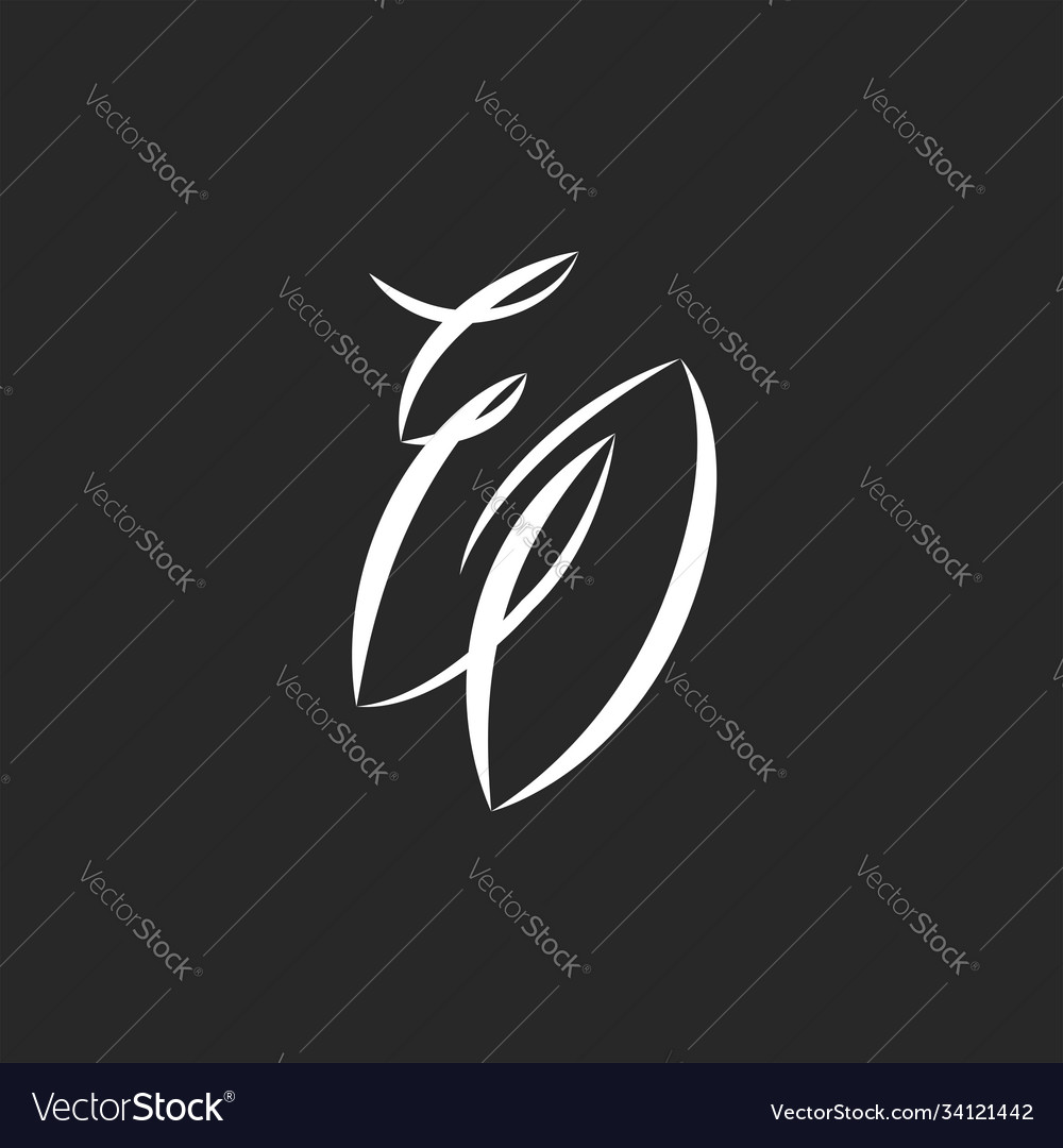 Script eo initials monogram logo handwritten Vector Image