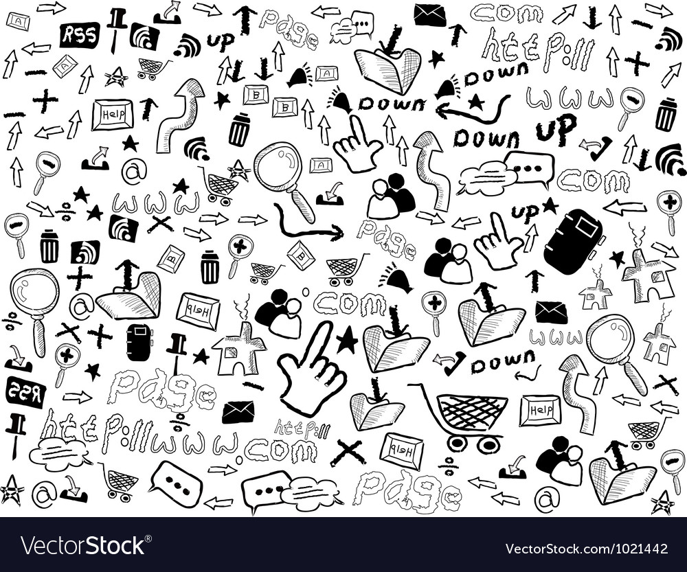 Seamless doodle web pattern Royalty Free Vector Image