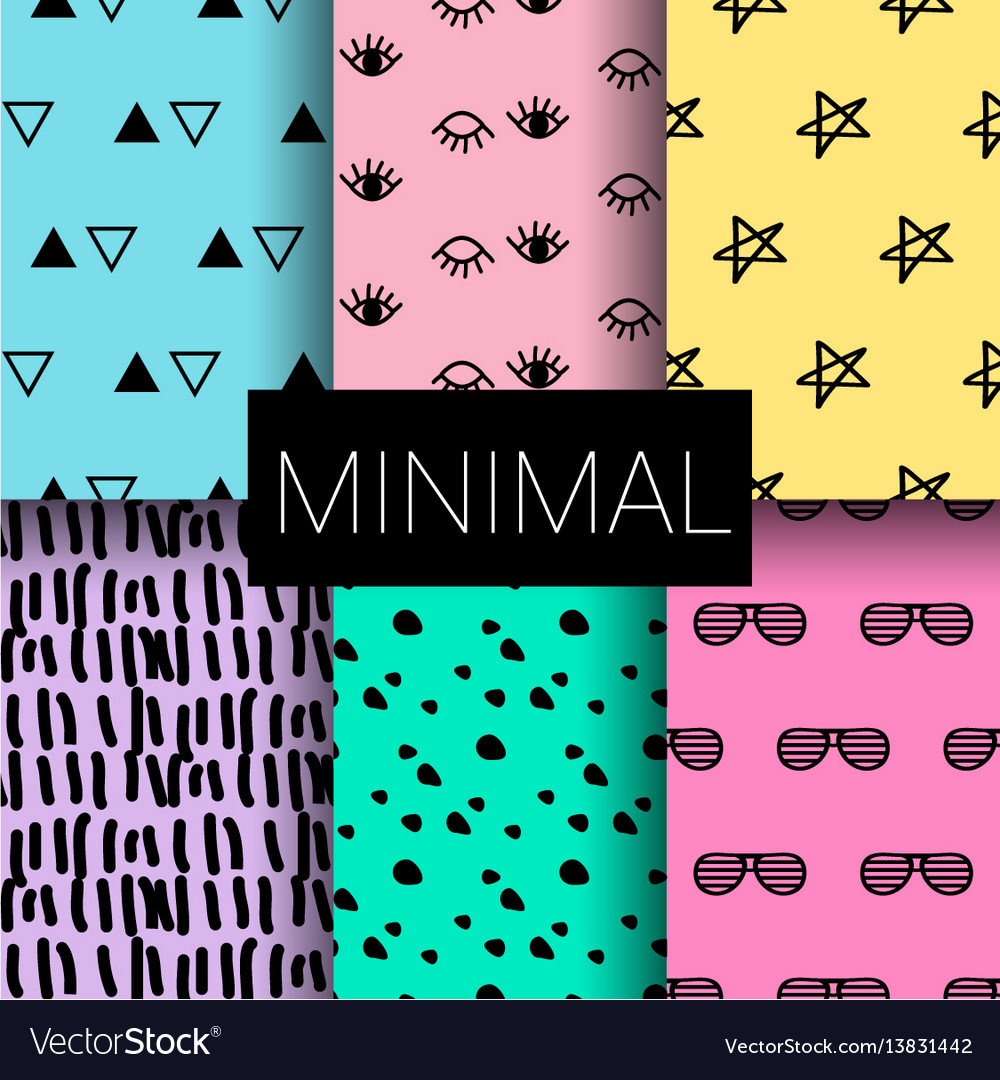 Set minimal seamless patterns Royalty Free Vector Image
