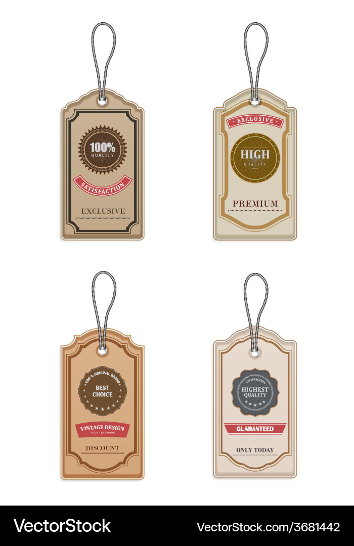 Vintage style sale tags Royalty Free Vector Image