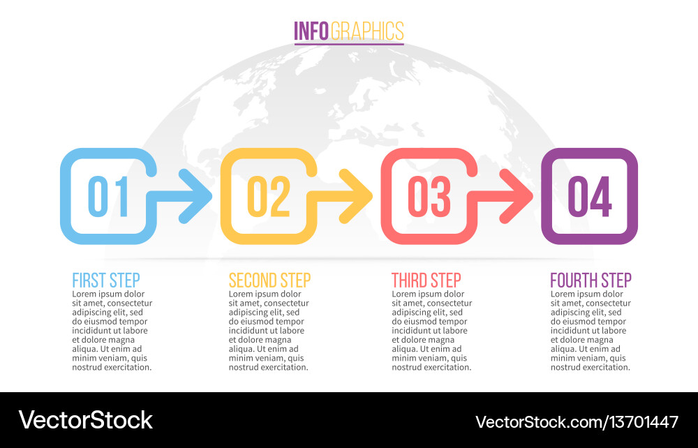 Business infographics presentation with 4 number Vector Image