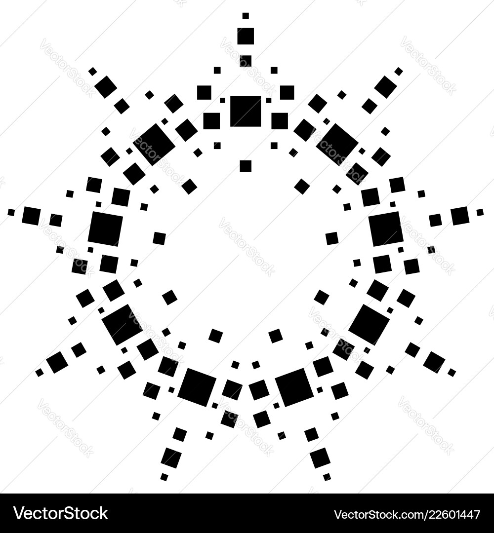 Circular element made of squares squares rotating Vector Image