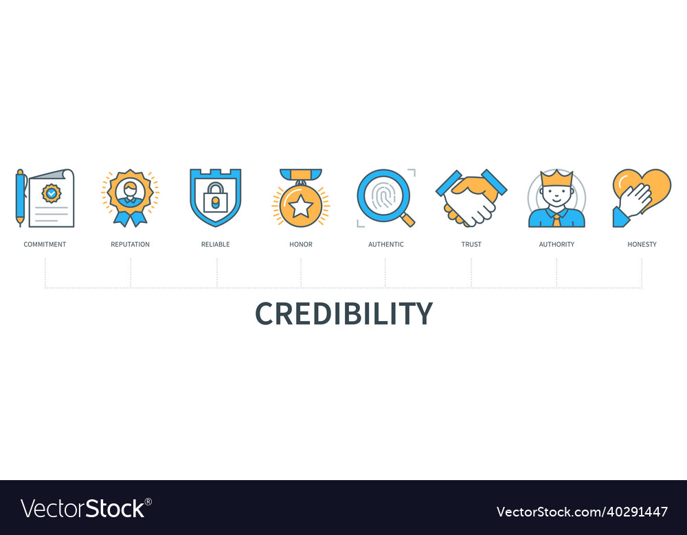 Credibility concept infographics Royalty Free Vector Image Credibility concept infographics Royalty Free Vector Image