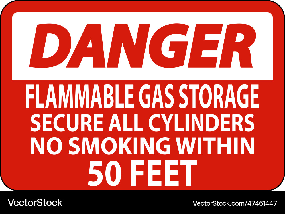Danger sign flammable gas storage secure all Vector Image