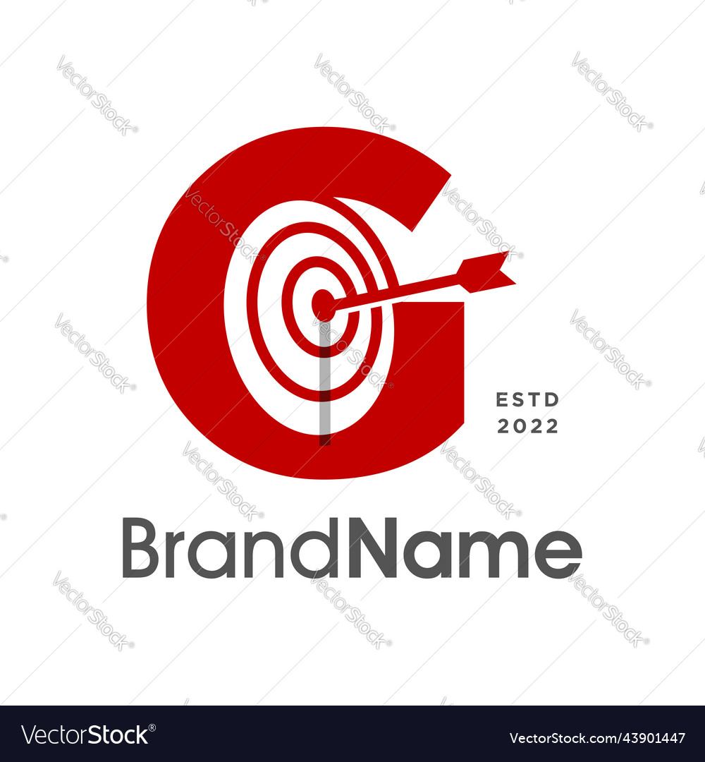 Initial g bow target Royalty Free Vector Image