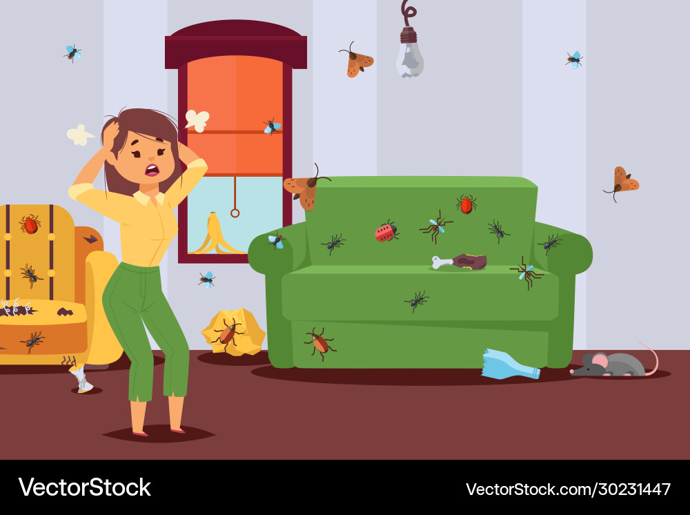 Insect in apartment pest control character Vector Image