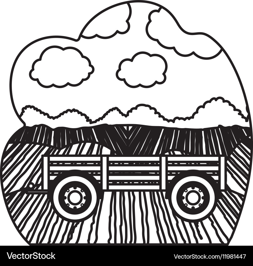Isolated farm cart design Royalty Free Vector Image