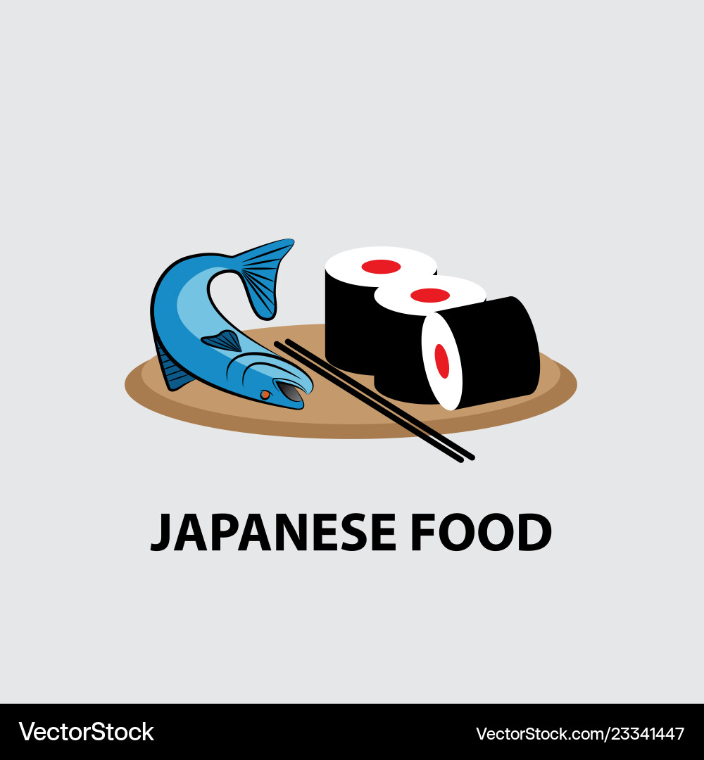 Japanese food logo Royalty Free Vector Image - VectorStock