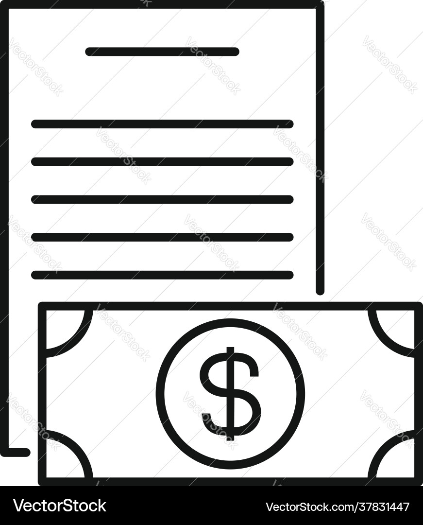 Money allowance icon outline style Royalty Free Vector Image