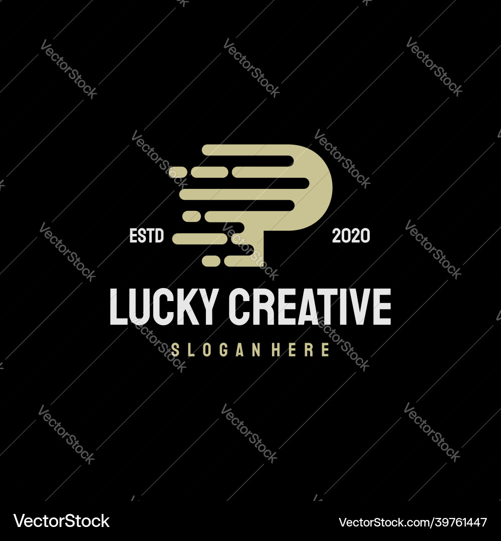 Pixel p letter technology logo retro vintage Vector Image