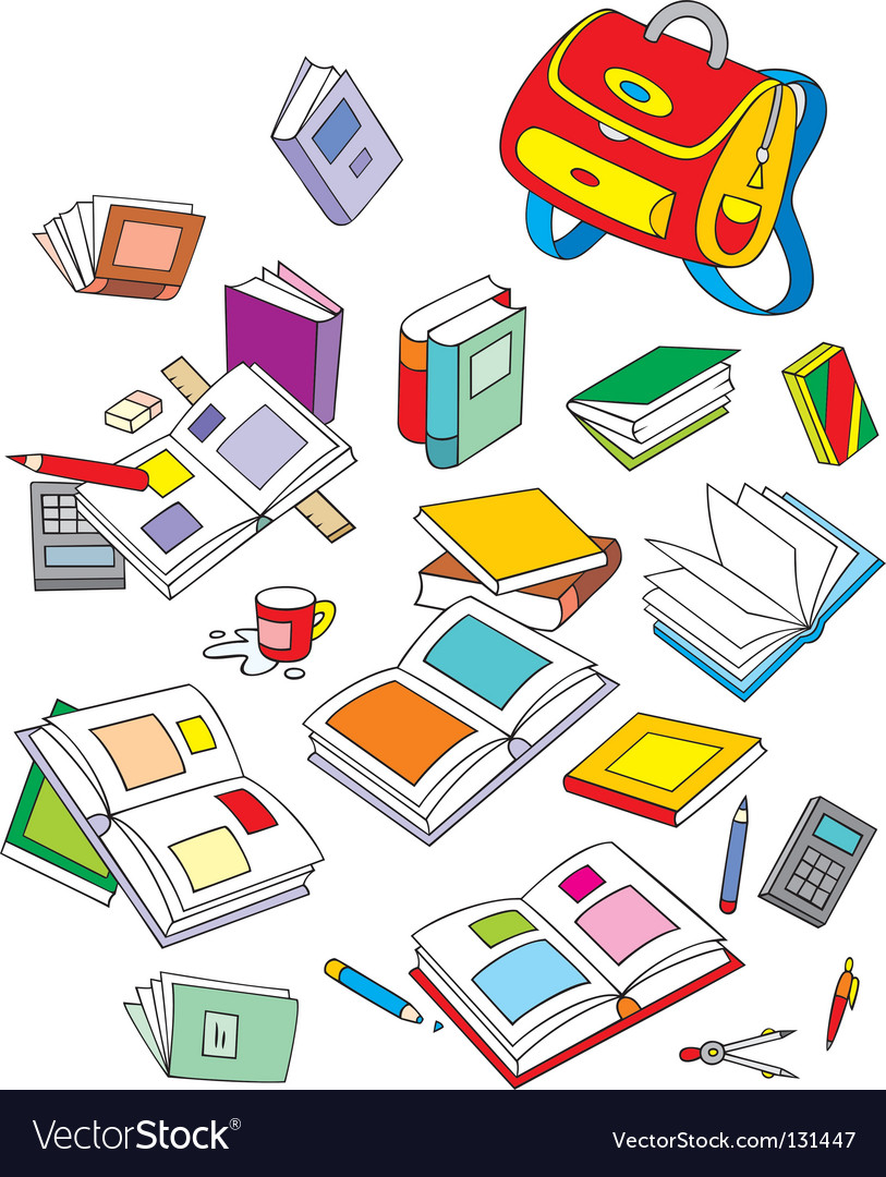 School objects Royalty Free Vector Image - VectorStock
