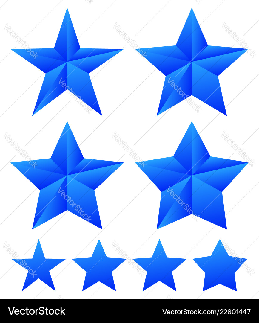 Set of star shapes with different thickness Vector Image