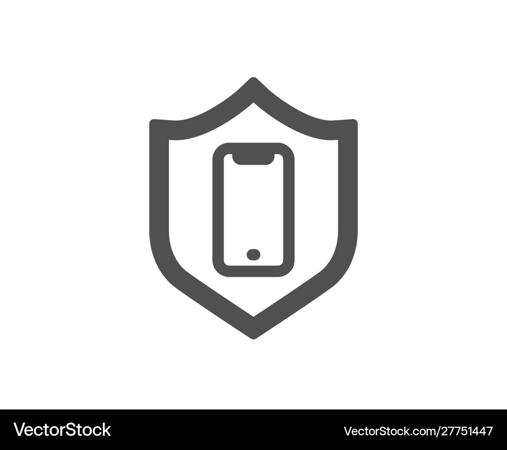 Smartphone protection icon phone shield sign Vector Image