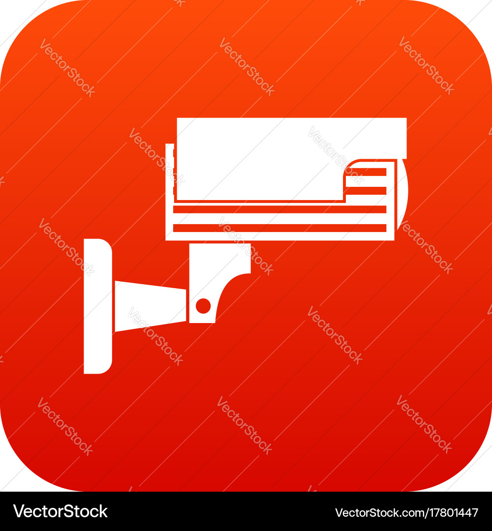 Surveillance camera icon digital red Royalty Free Vector