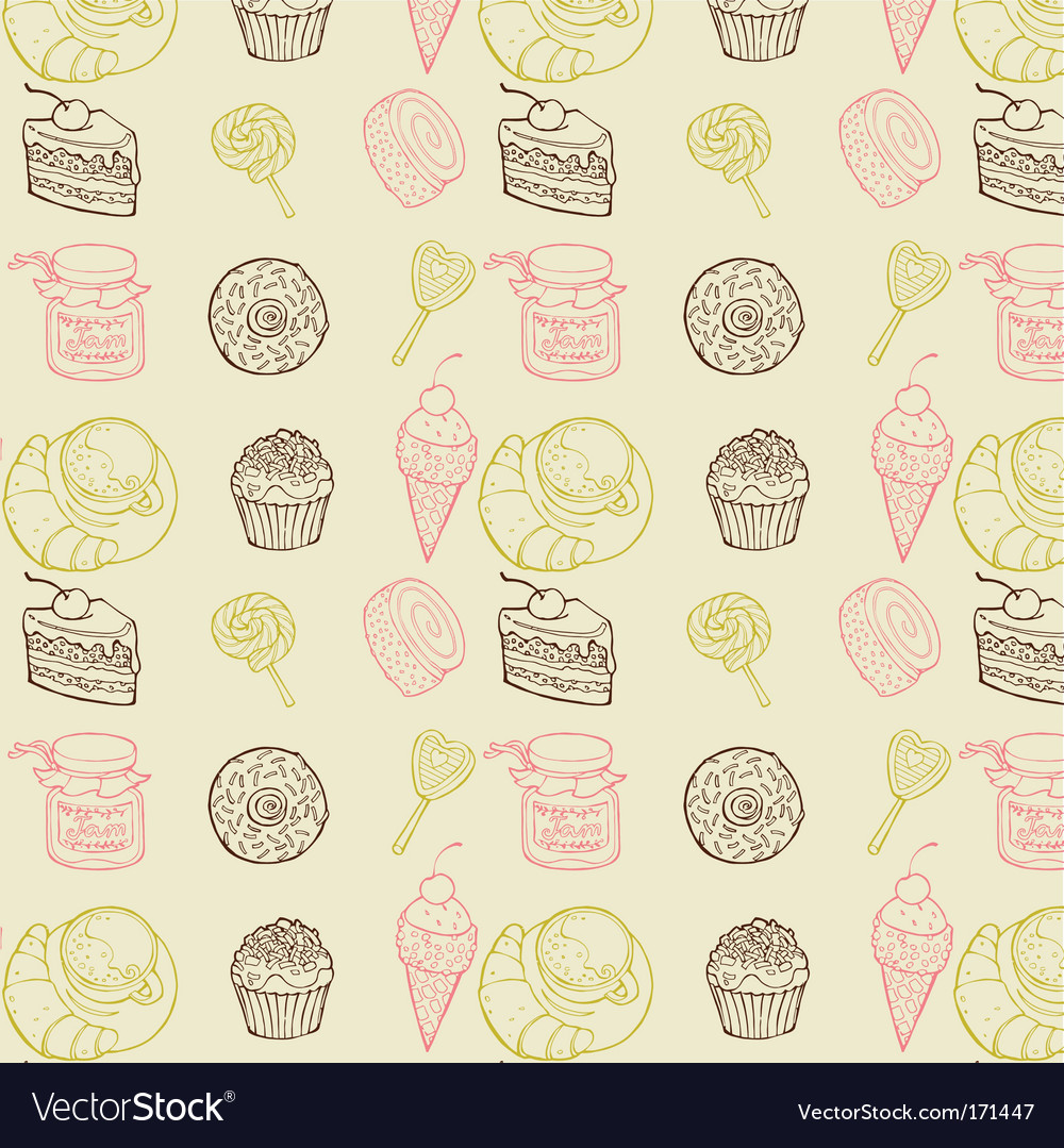 Sweet seamless pattern Royalty Free Vector Image