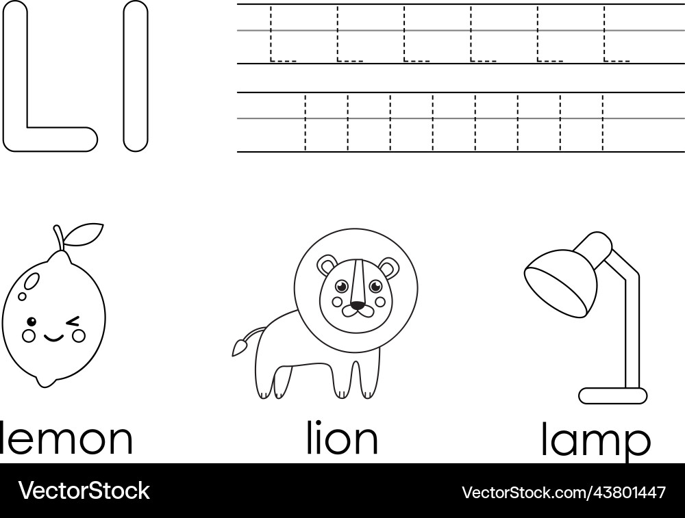 Tracing alphabet letters for kids learning letter Vector Image