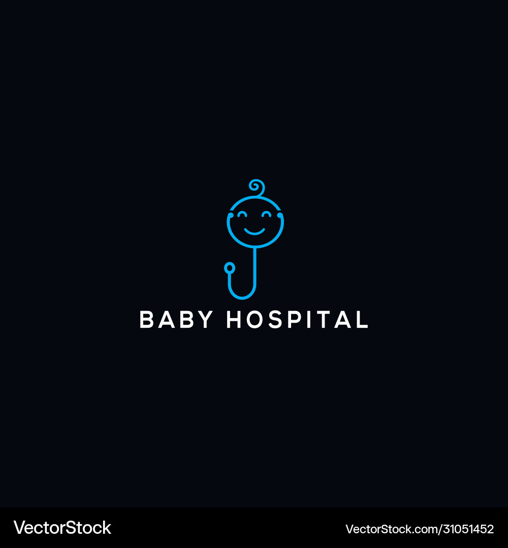 Baby hospital creative logo design Royalty Free Vector Image
