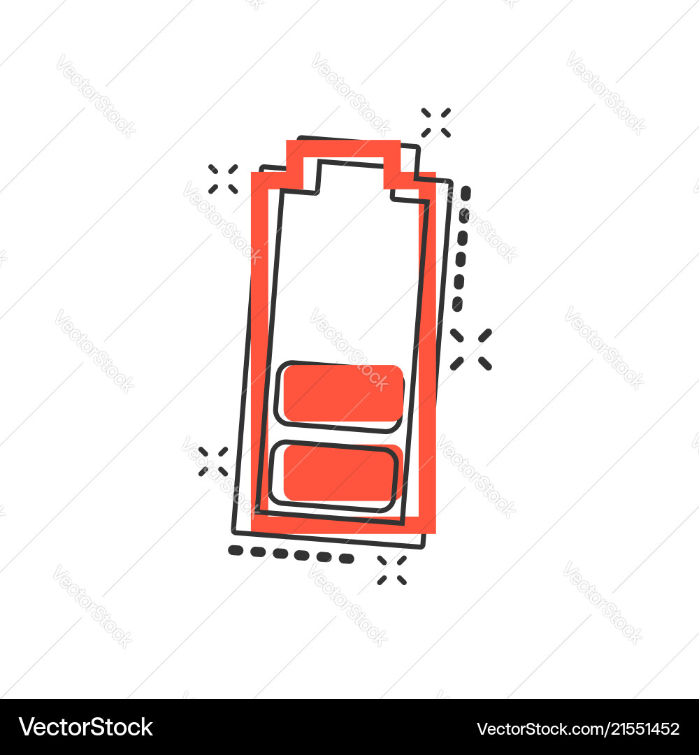 Cartoon battery charge level indicator sign icon Vector Image