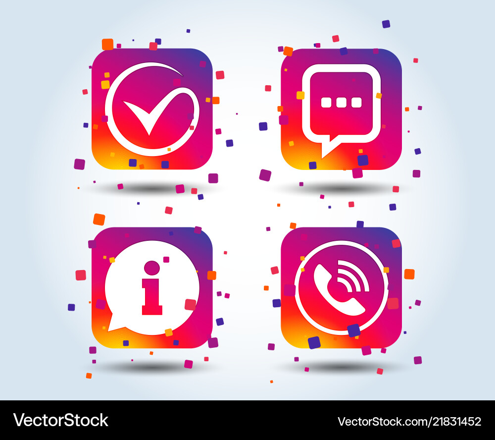 Check or tick phone call and information sign Vector Image