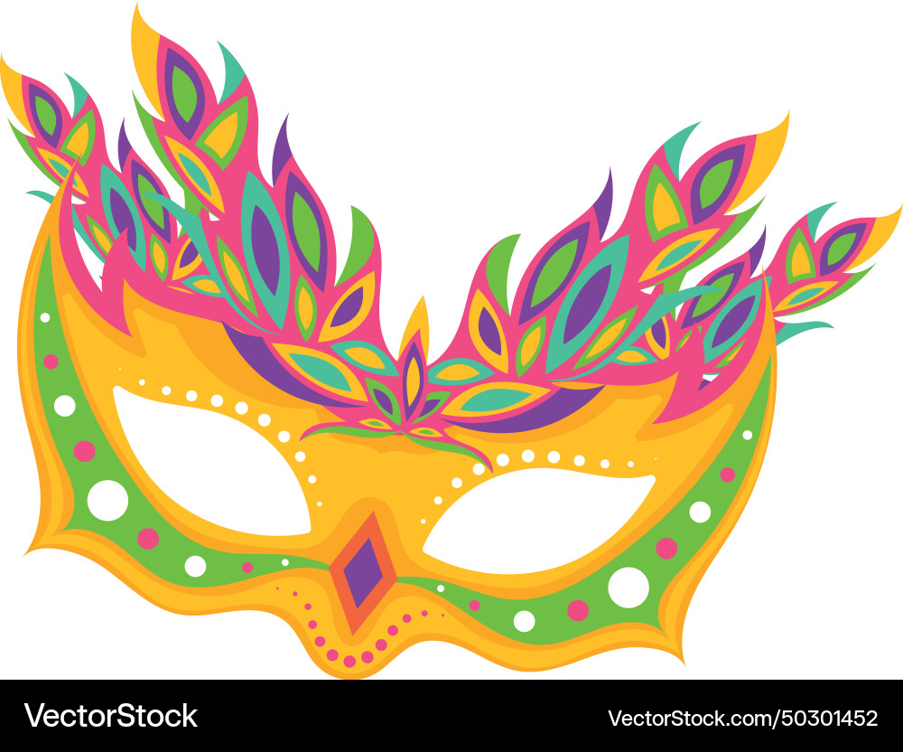 Colored traditional carnival mask fun masquerade Vector Image