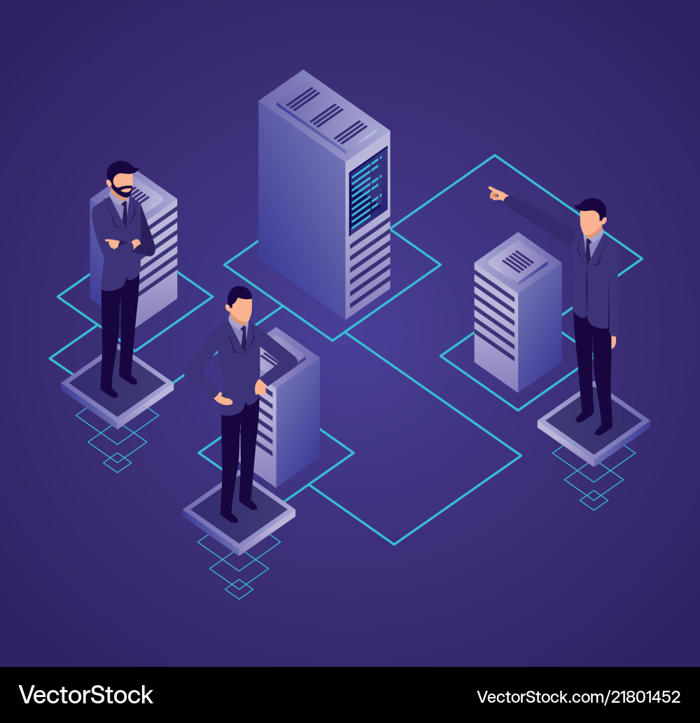 Data network businessman concept Royalty Free Vector Image