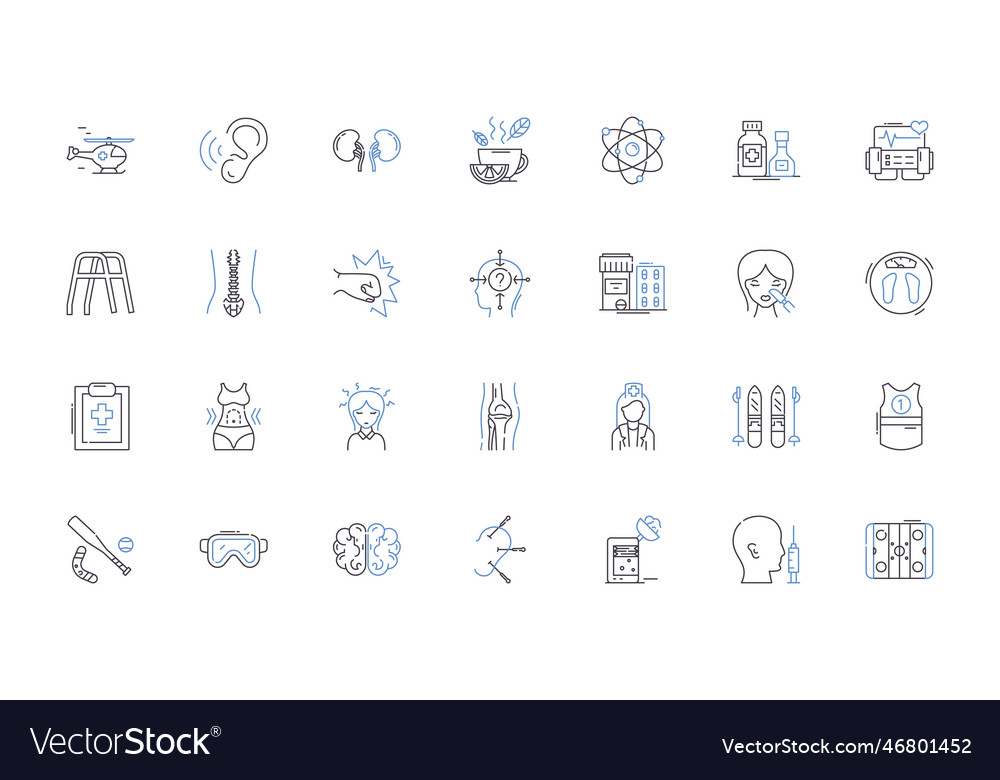 Diet line icons collection nutrition fitness Vector Image