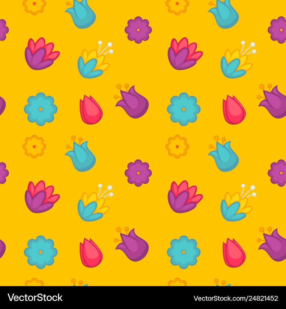 Easter holiday spring flowers tulips seamless Vector Image