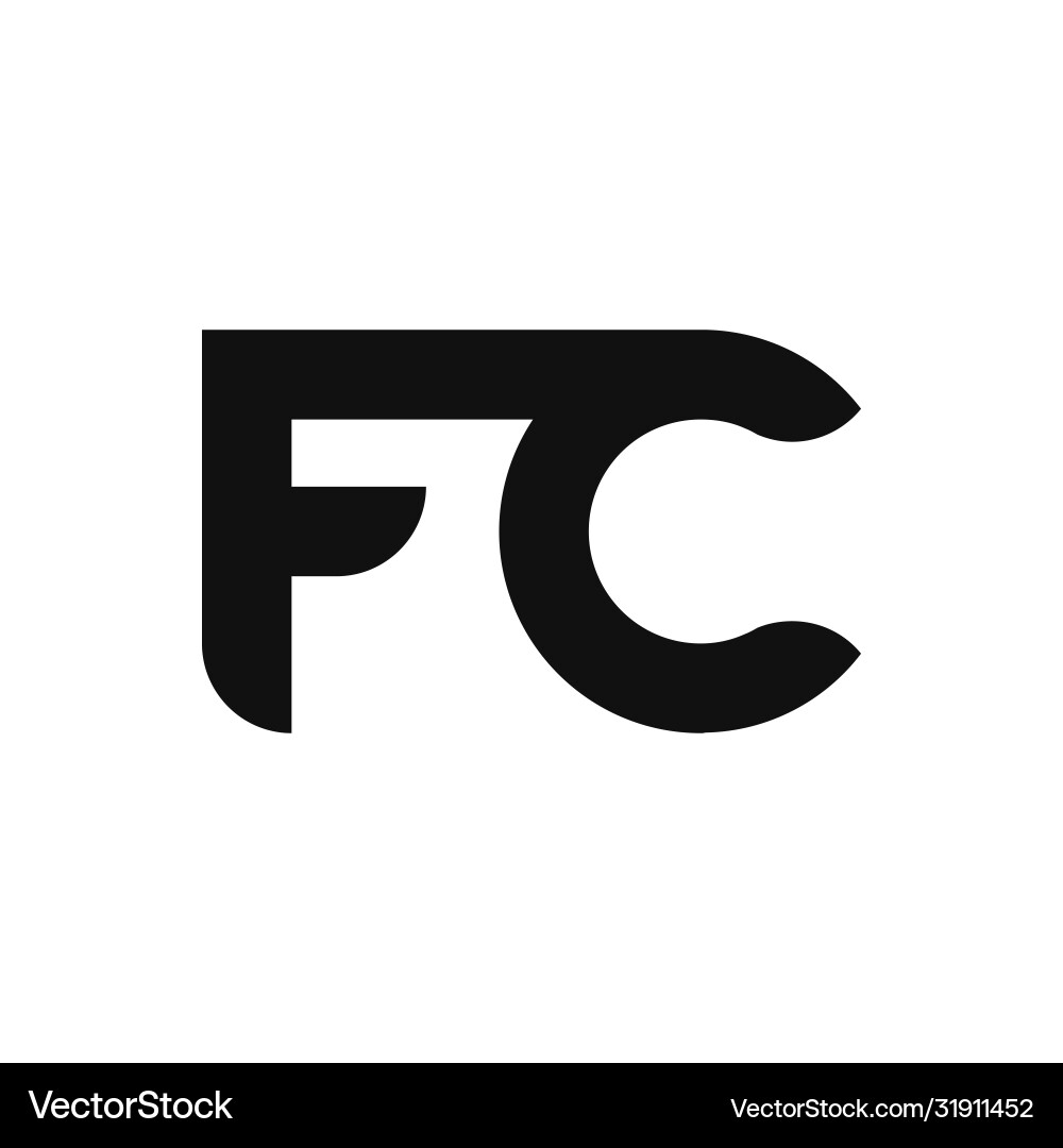 Fc letter logo design with simple style Royalty Free Vector