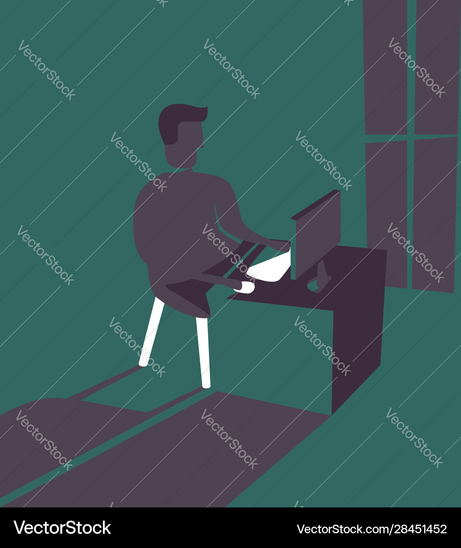 Freelance or employee work in mid night next Vector Image