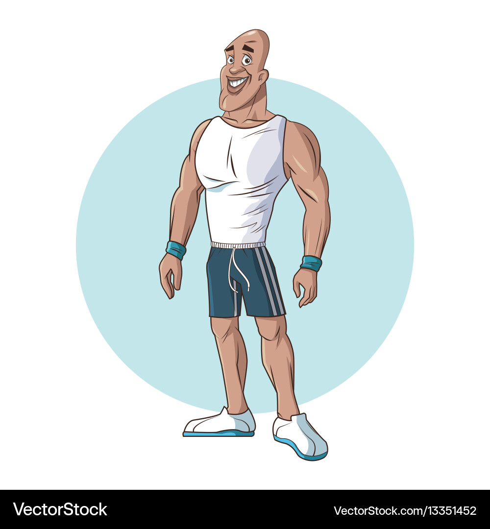 Healthy man athletic muscular Royalty Free Vector Image
